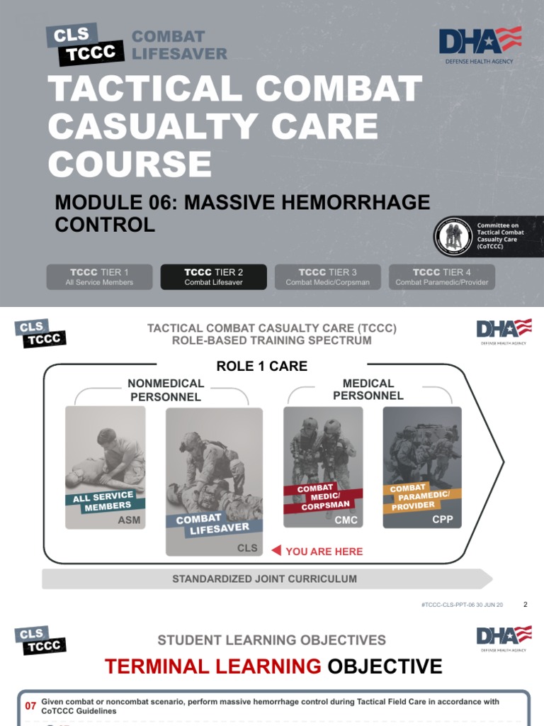 TCCC Tier 4: Massive Hemorrhage Control | PDF | Bleeding | Medical ...