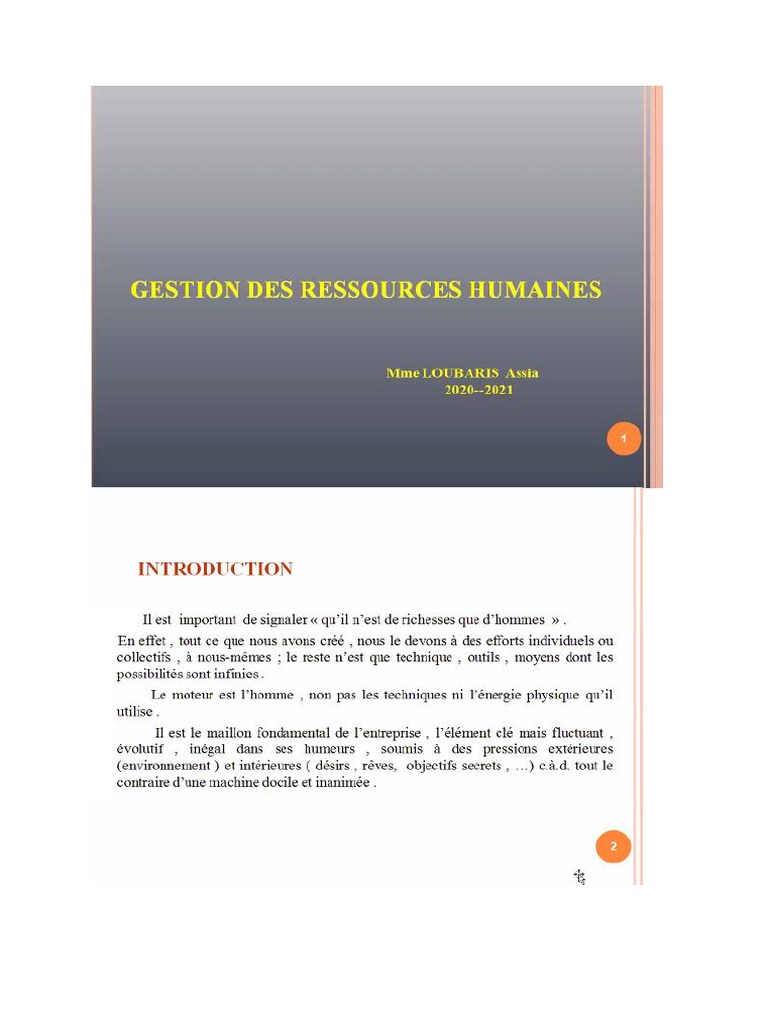 GRH Cours | PDF