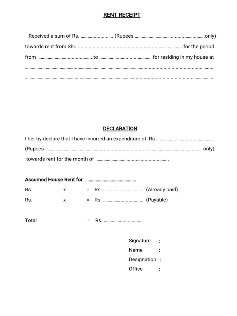 HRA & Rent Receipt | PDF