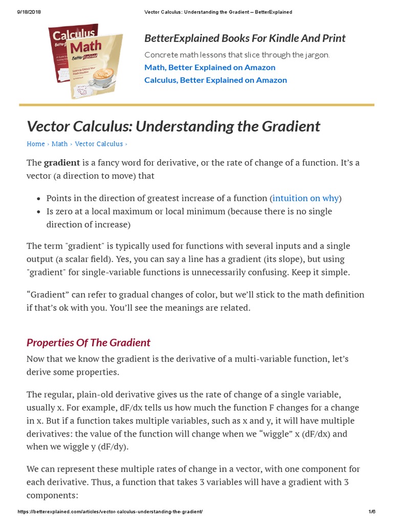 Vector Calculus - Understanding The Gradient | PDF | Derivative | Gradient