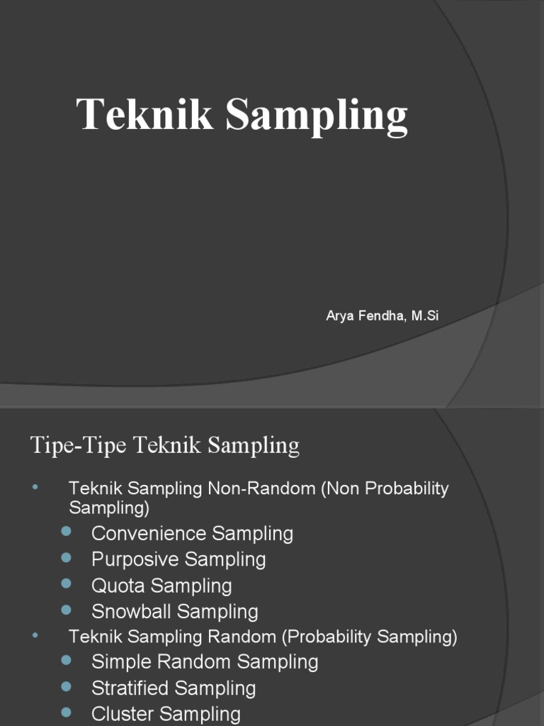 Teknik Sampling | PDF