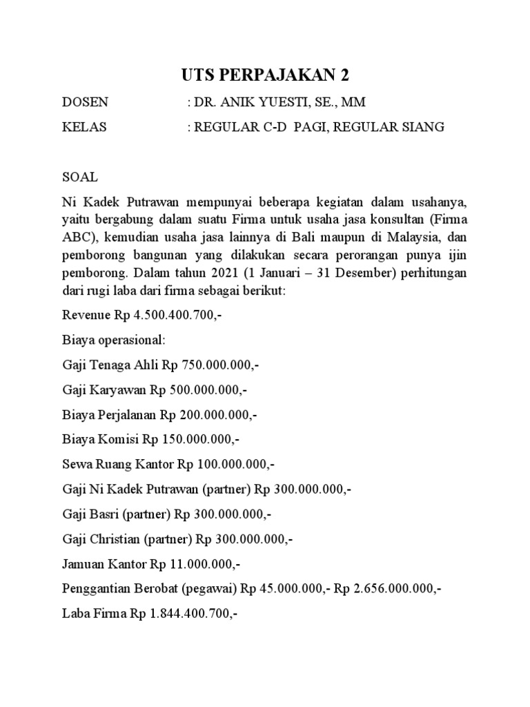 Uts Perpajakan 2 | PDF