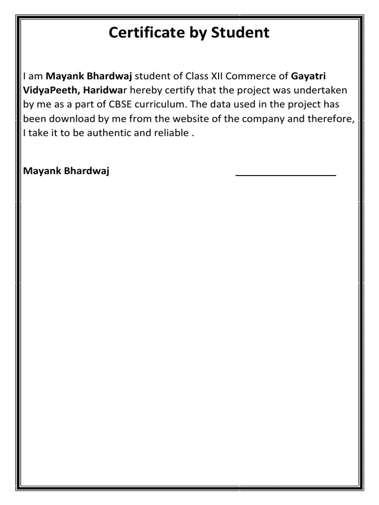 Certificate by Student | PDF | Career & Growth | Business