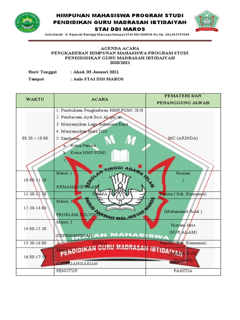Agenda Acara HMP | PDF