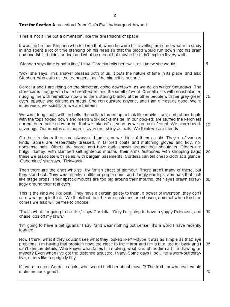 Extract from Atwood's "Cat's Eye" | PDF