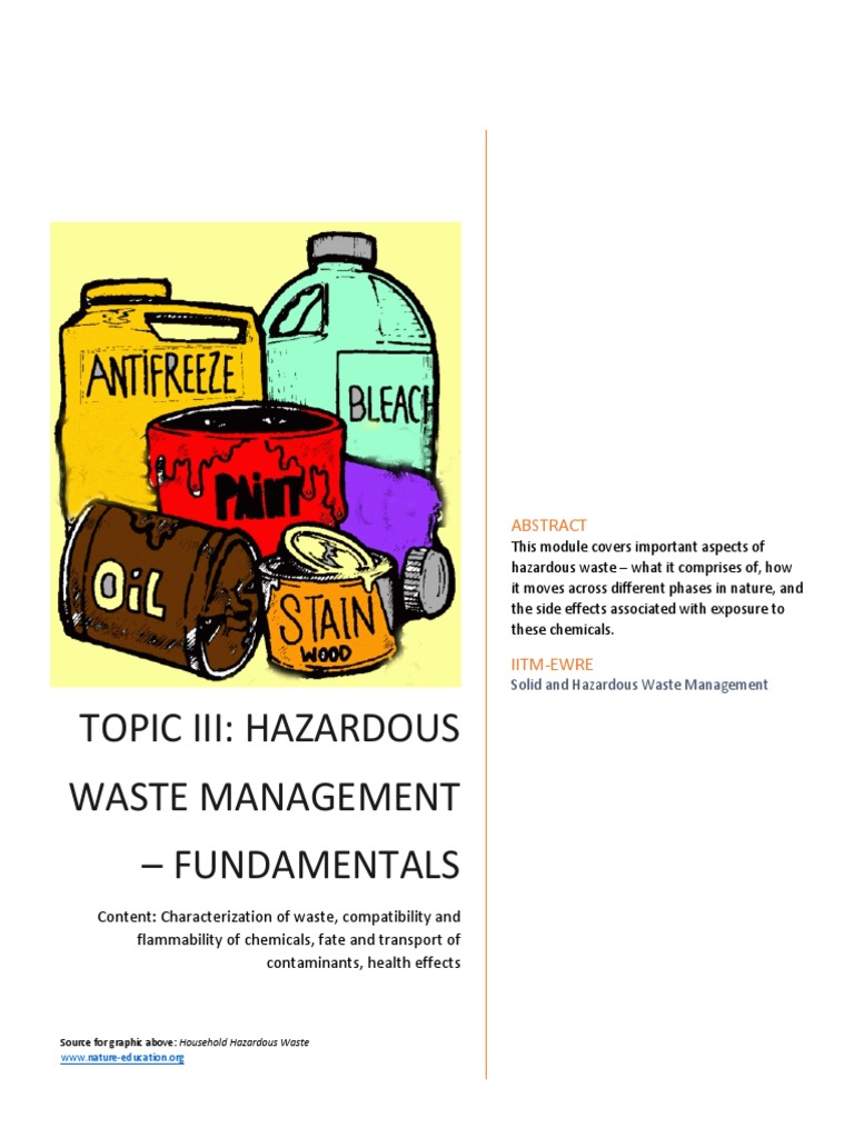Hazardous Waste Management Fundamentals | PDF