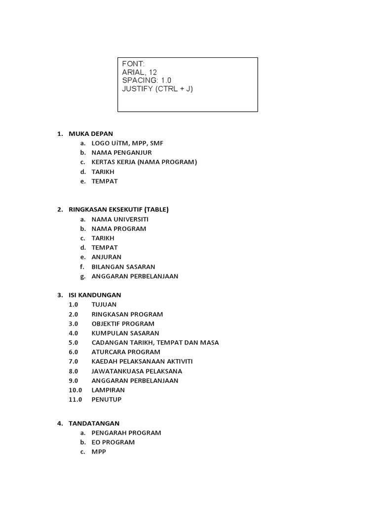 TEMPLATE KERTAS KERJA | PDF