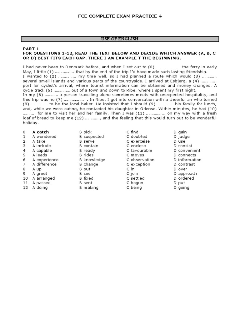 Fce Complete Exam Practice 4 | PDF