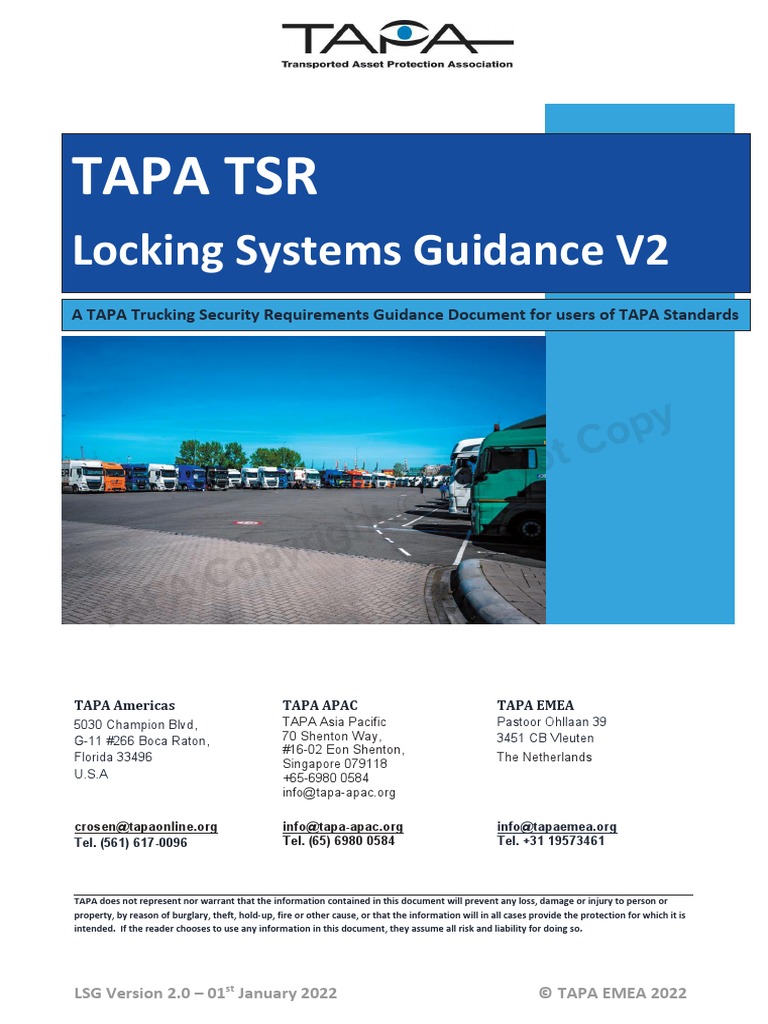 Tapa TSR: Locking Systems Guidance V2 | PDF | Supply Chain | Door