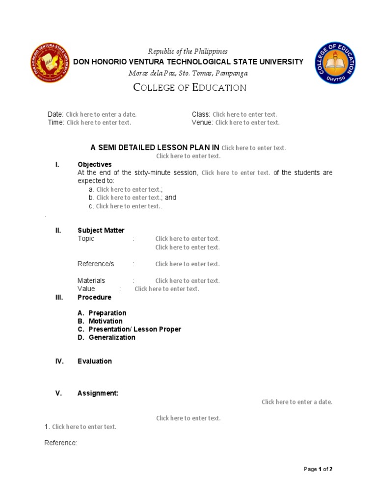 Semi Detailed Lesson-Plan-Template | PDF