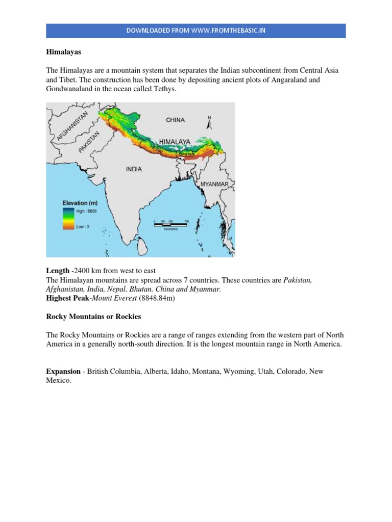 Global Mountain Ranges Overview | PDF