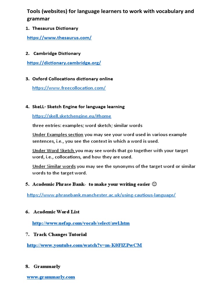Vocabulary Tools for Research Writing | PDF