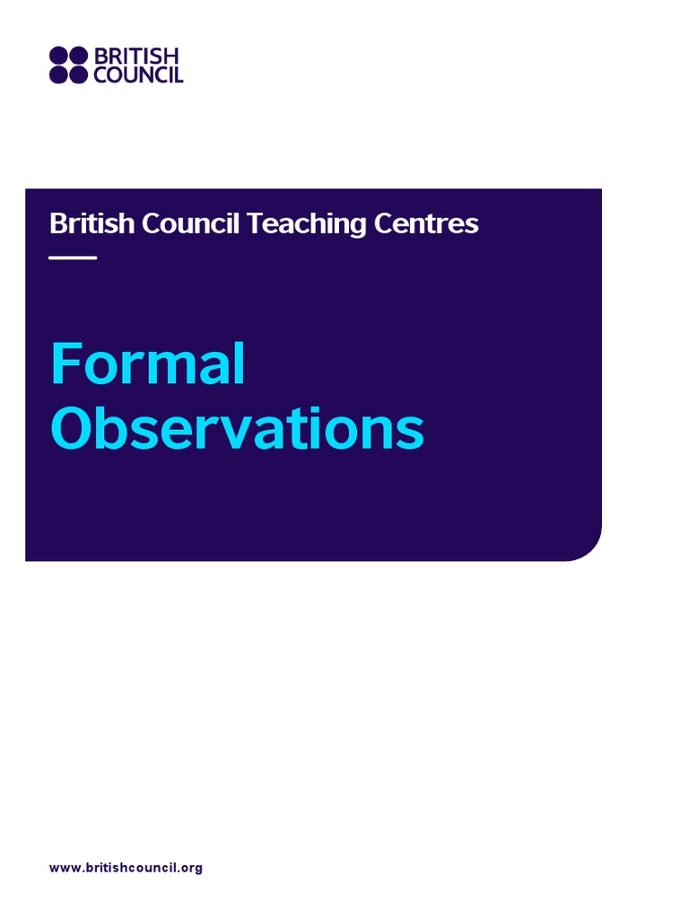 FORMAL OBSERVATION HANDBOOK - August21 | PDF | Teachers | Learning