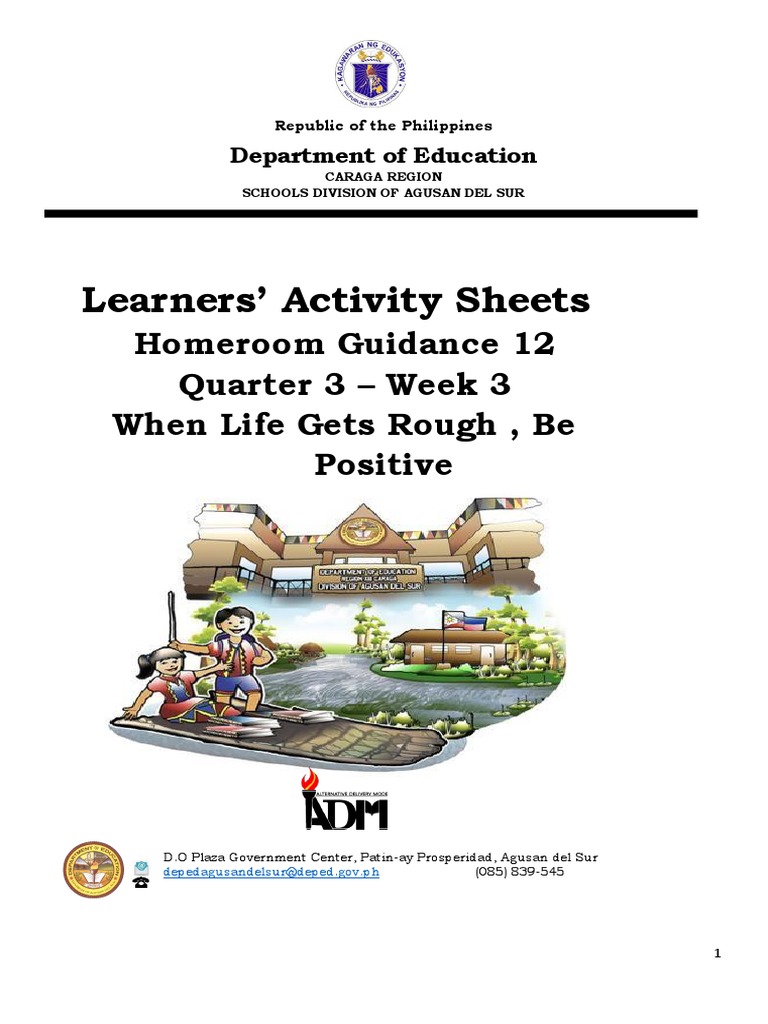 Learners' Activity Sheets: Homeroom Guidance 12 Quarter 3 - Week 3 When ...