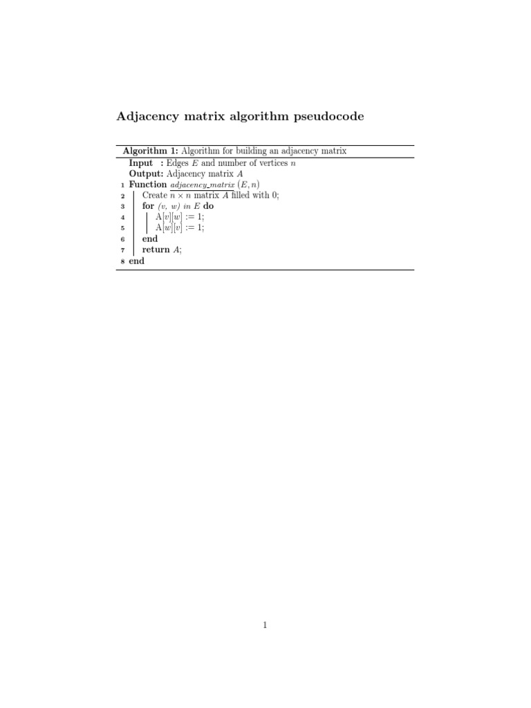 Adjacency Pseudocode | PDF | Teaching Methods & Materials