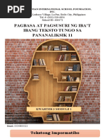 CURRICULUM MAP Pagbasa at Pagsusuri | PDF