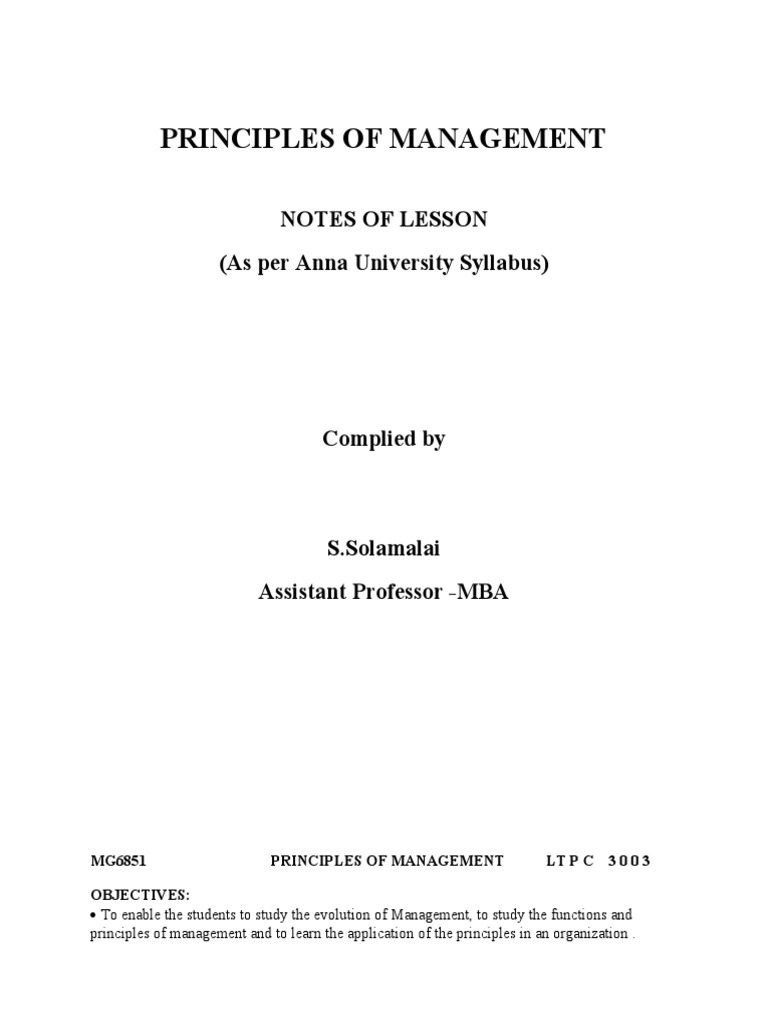 Management Principles Guide | PDF | Partnership | Entrepreneurship