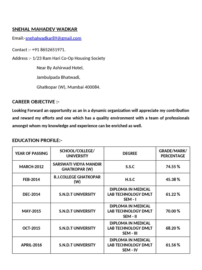 Snehal Resume | PDF