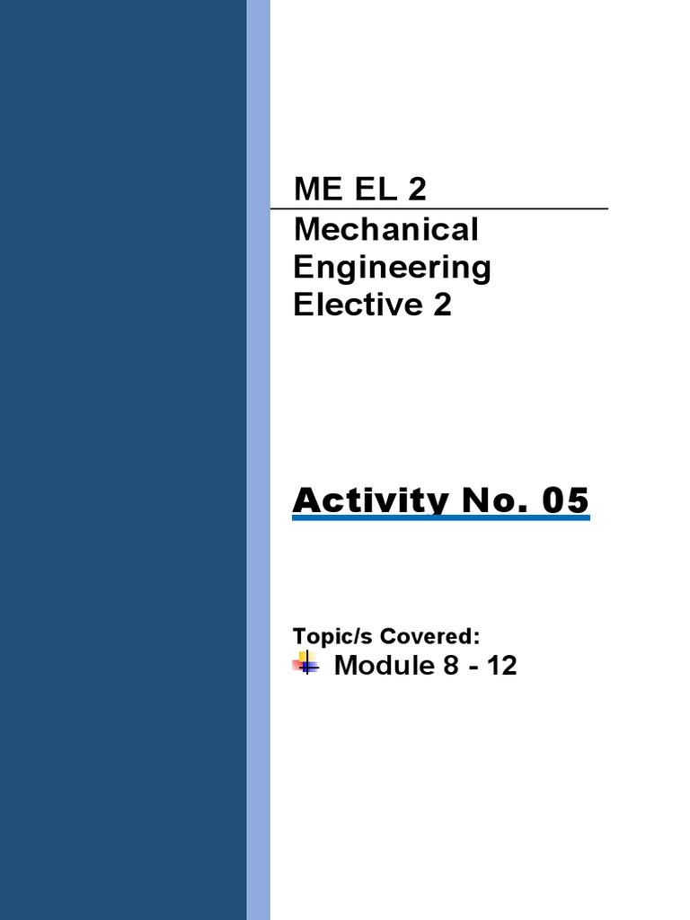 ME EL 2 - Activity No. 05 | PDF | Automation | Robotics