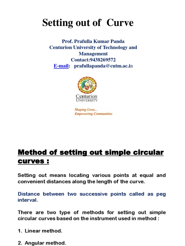 Setting Out of Curve | PDF | Teaching Methods & Materials | Science & Mathematics