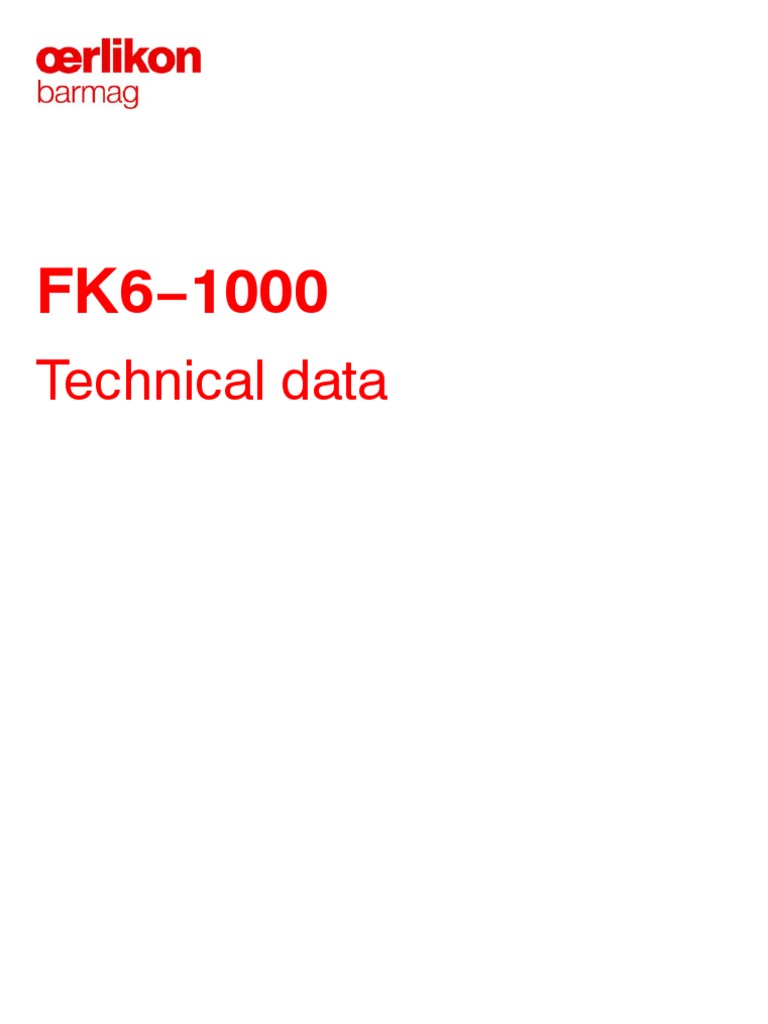 FK6-1000 Technical Data | PDF | Manufactured Goods | Energy Technology
