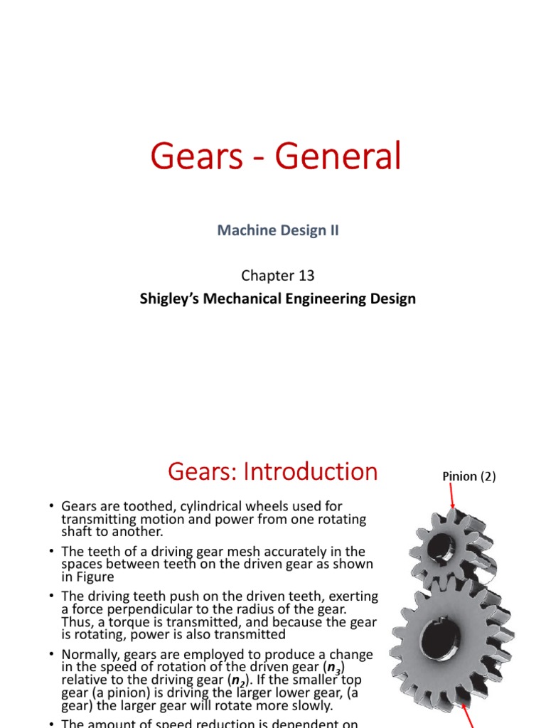 Gears - General: Shigley's Mechanical Engineering Design | PDF | Gear ...
