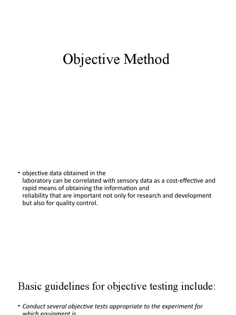Objective Evaluation Part 1 | PDF