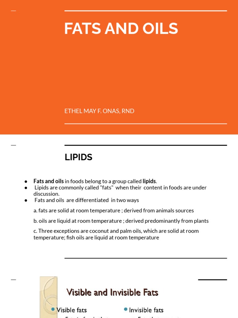 Fats and Oils - PRNT193 | PDF | Fat | Fatty Acid