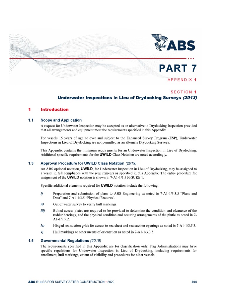 UWILD Survey Requirement MVR Part 7 Appendix 1 | PDF