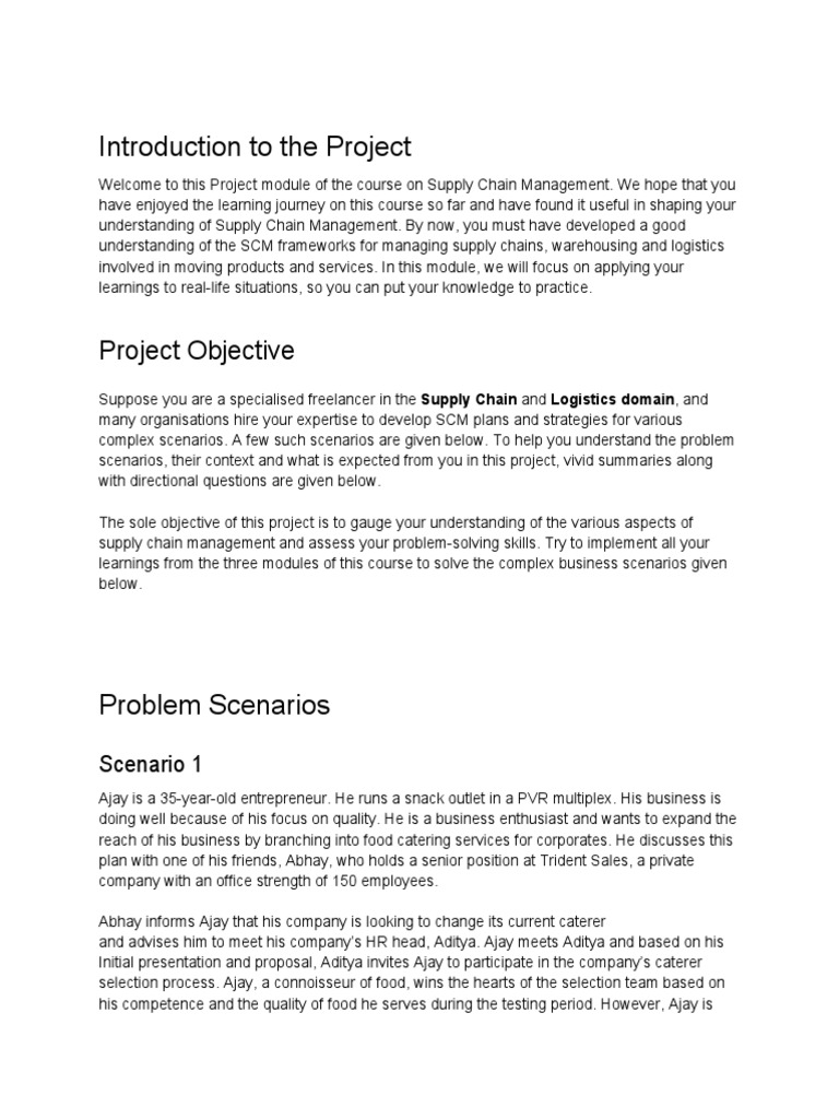 BIMTECH - SCM - Project - Supply Chain Manager | PDF | Logistics ...