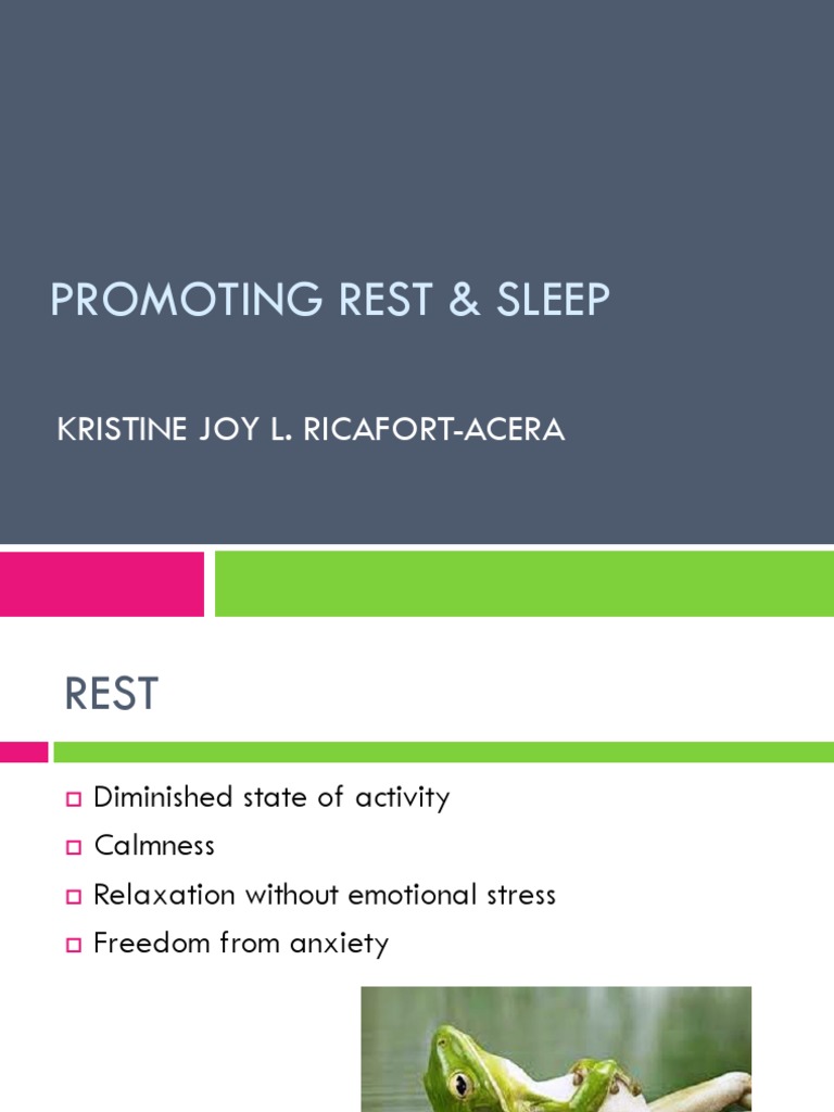 Promoting Rest & Sleep | PDF | Sleep | Rapid Eye Movement Sleep
