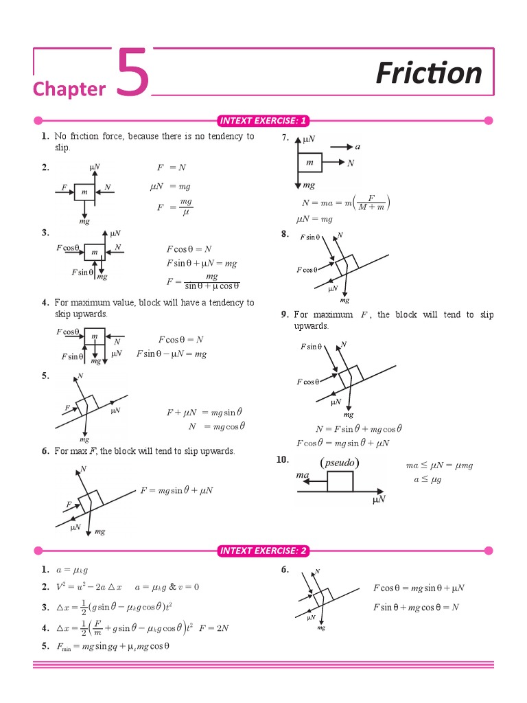 Phy - Friction Soln | PDF | Friction | Force