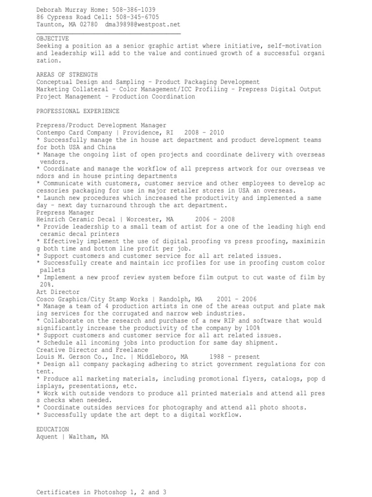 Prepress Manager or Graphic Designer | PDF | Macintosh | Retail