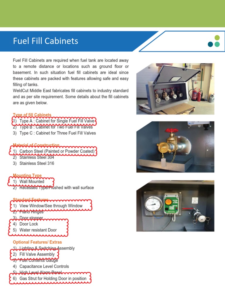 Fuel Fill Cabinets for Remote Tanks | PDF | Valve | Door