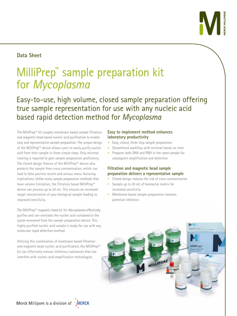 Milliprep Sample Preparation Kit For Mycoplasma | PDF | Protein ...