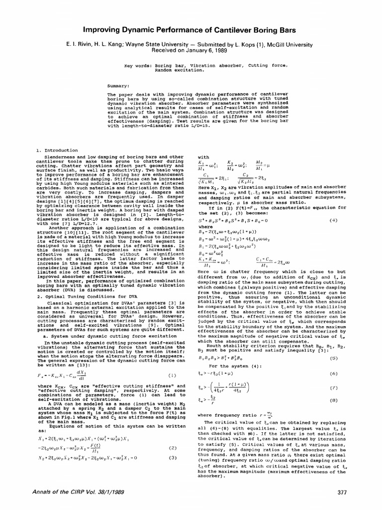 Improving Dynamic Boring Bar | PDF | Damping | Physical Quantities