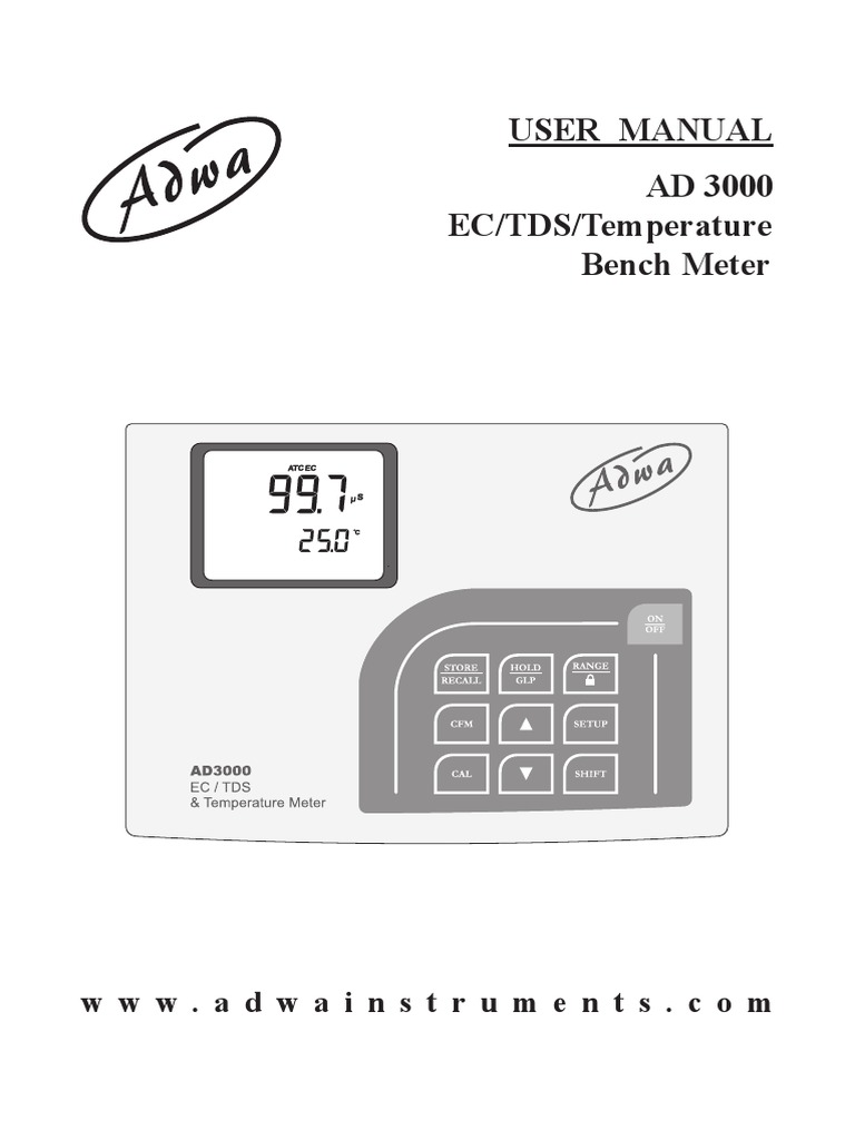 Manual Ad3000 | PDF | Calibration | Electrical Connector