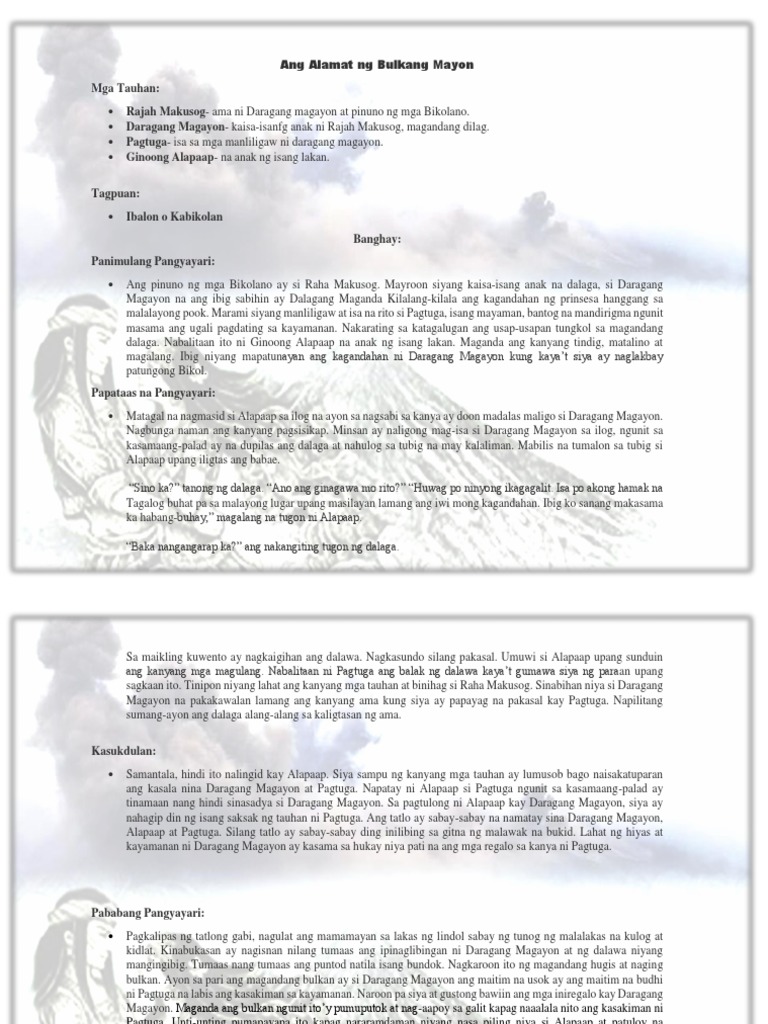 Ang Alamat NG Bulkang Mayon | PDF