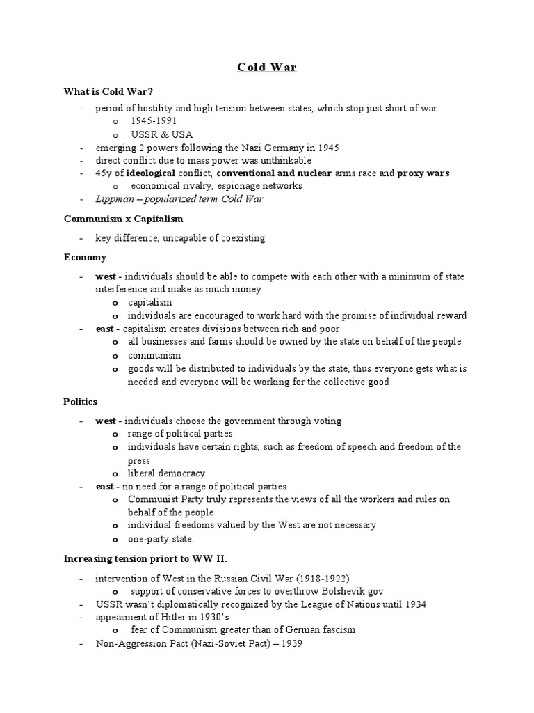Cold War | PDF | Soviet Union | World Politics
