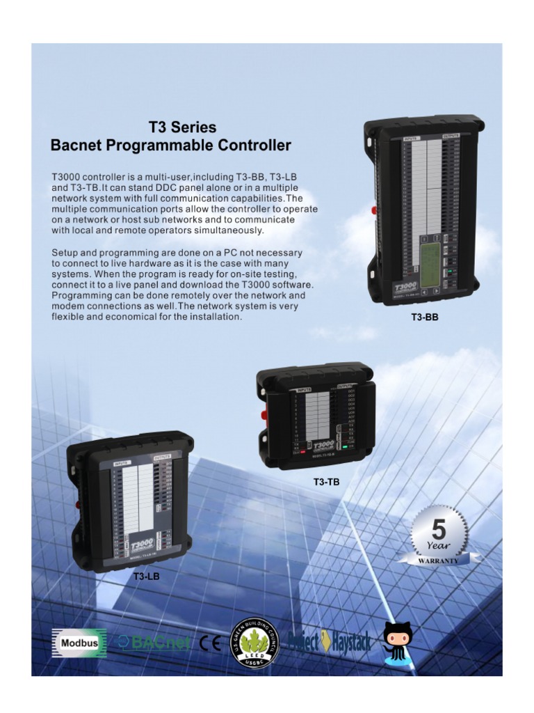 T3000BacnetProgrammableControllerSeries 1 | PDF | Port (Computer Networking) | Programmable ...