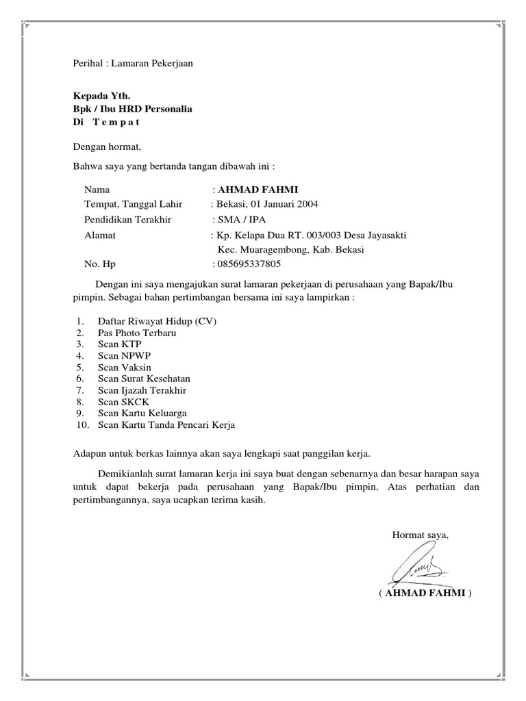 CV Ahmad Fahmi | PDF | Karier & Perkembangan