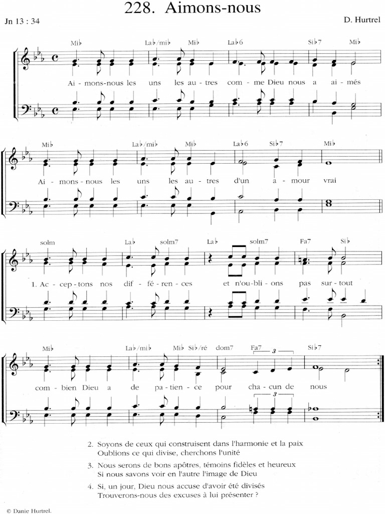 Aimons-Nous Les Uns Les Autres-Partition | PDF