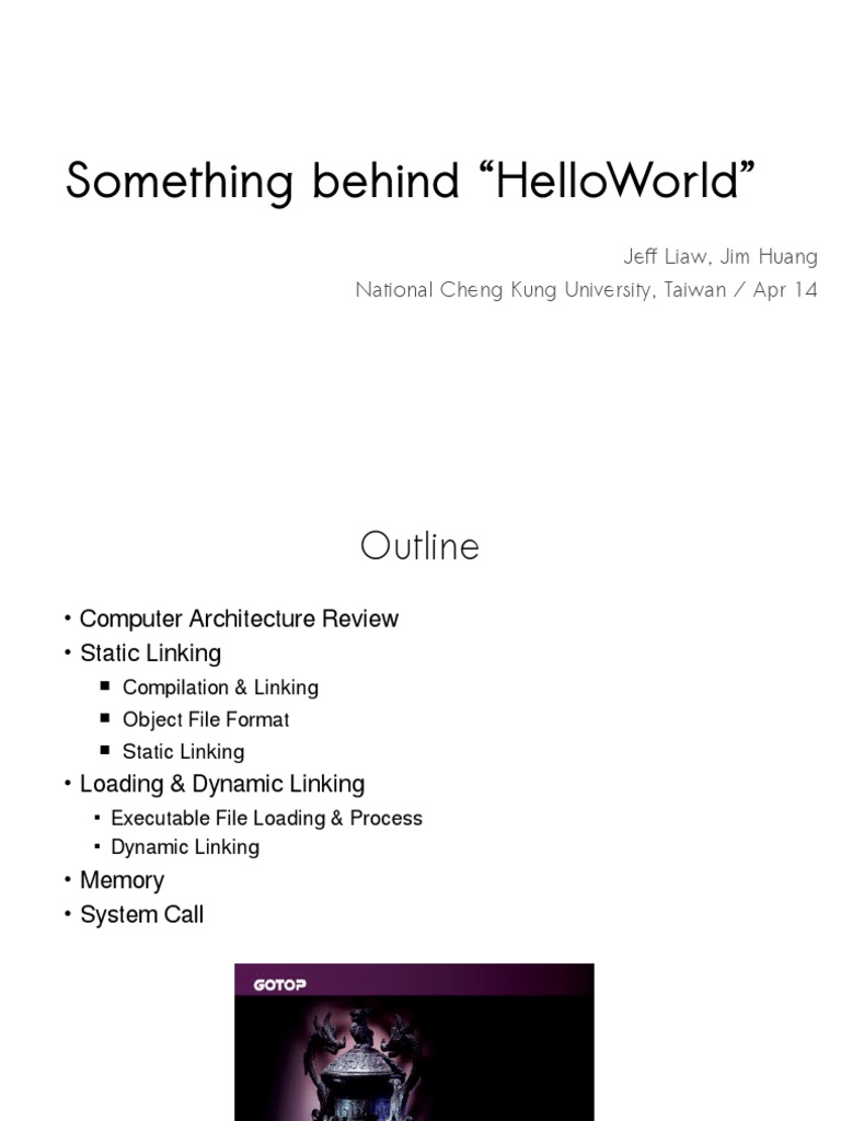 The Internals of Hello World | PDF | Library (Computing) | Subroutine