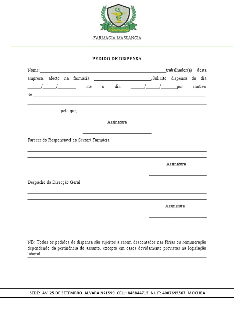 Pedido de Dispensa | PDF