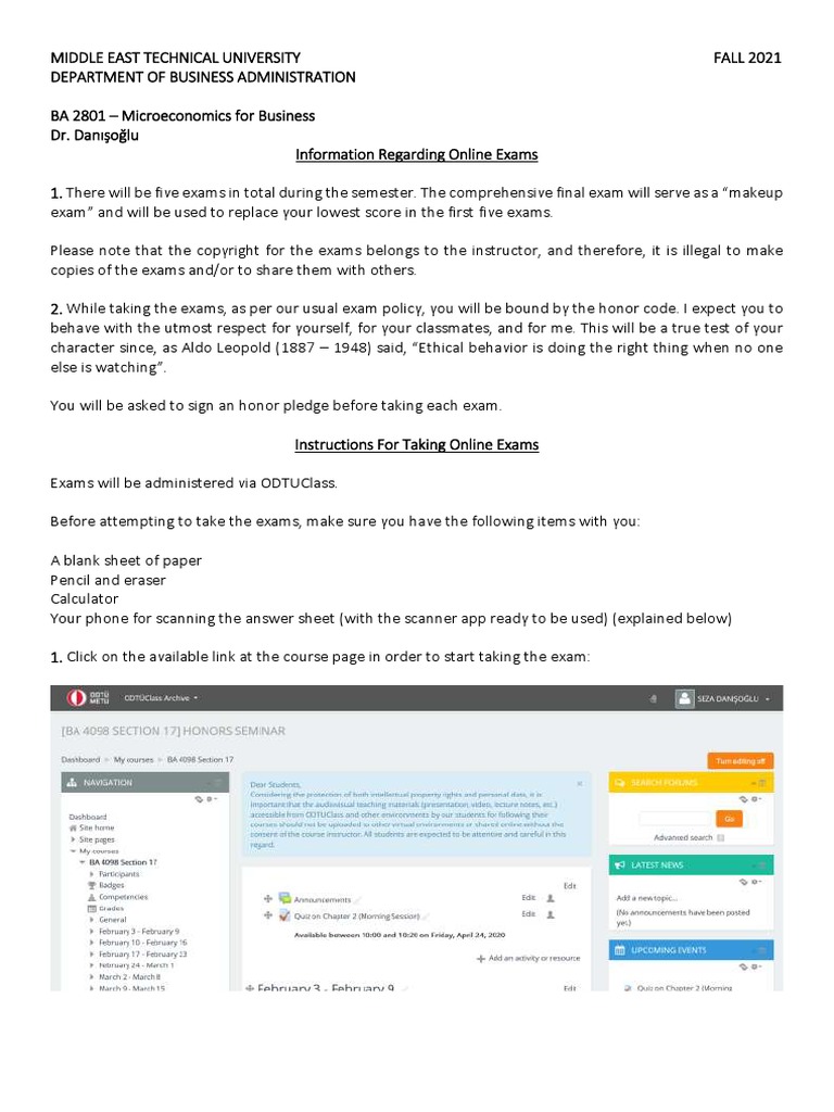 Ba2801f21 Exam Instructions | PDF | Test (Assessment) | Computing
