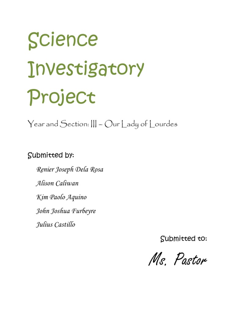 Simple Science Investigatory Projects | PDF | Starch | Adhesive