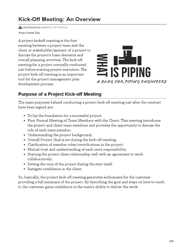 Kick-Off Meeting An Overview | PDF | Cognition | Communication