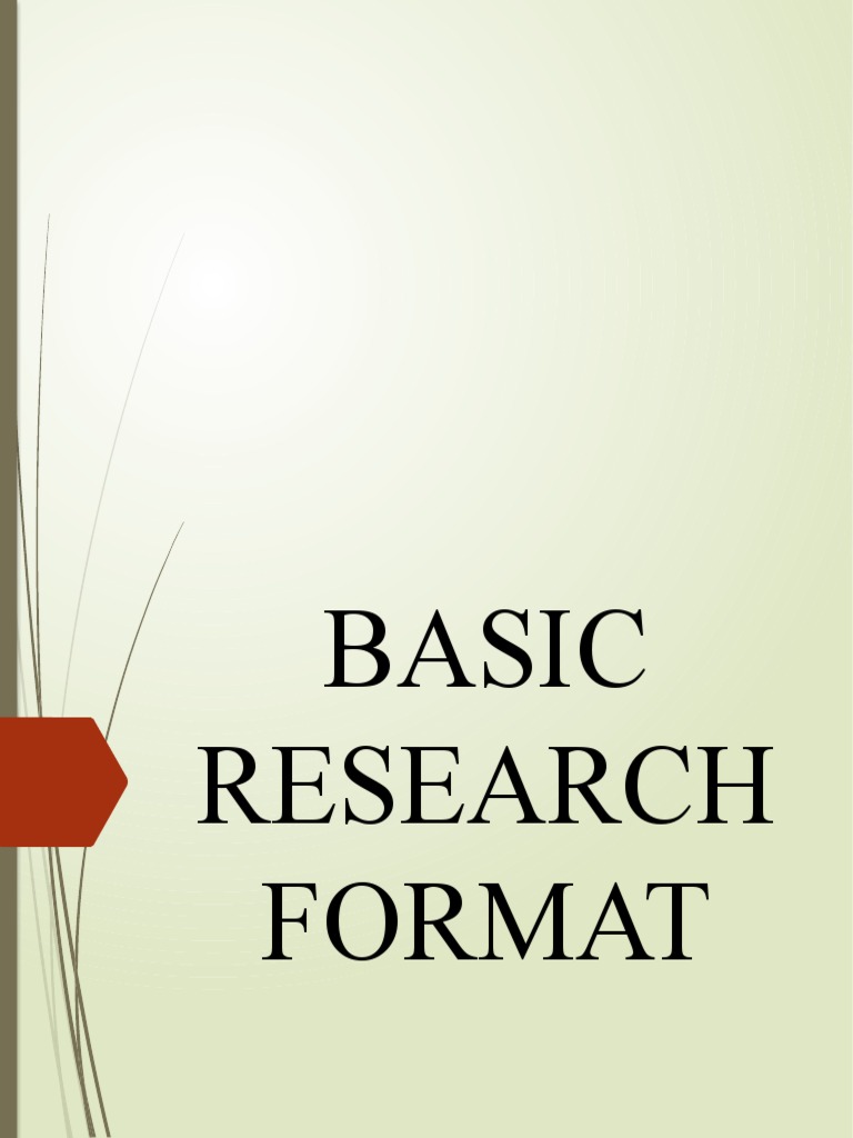 Basic RESEARCH FORMAT | PDF