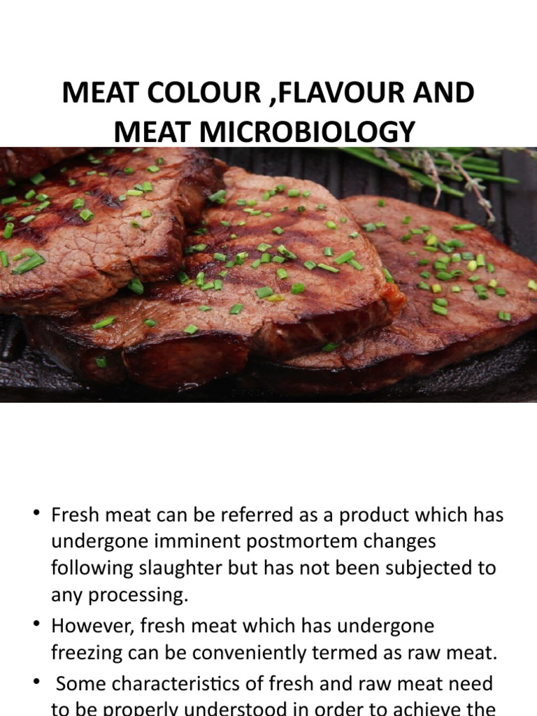 Meat Colour Ameat Flavour and Meat Microbiology | PDF | Meat | Hemoglobin