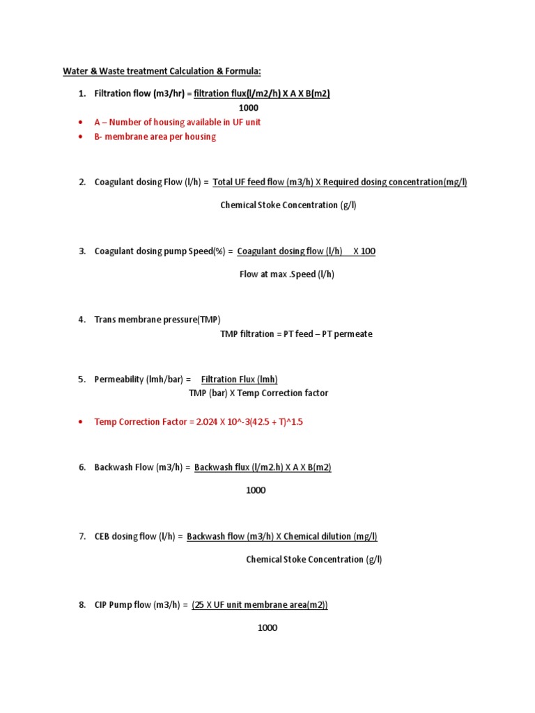 Water Calculation | PDF | Membrane | Chemistry